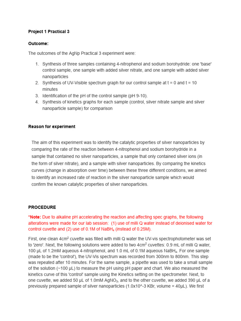 Nanoparticles Practical Submission No. 3 | PDF | Ultraviolet–Visible ...