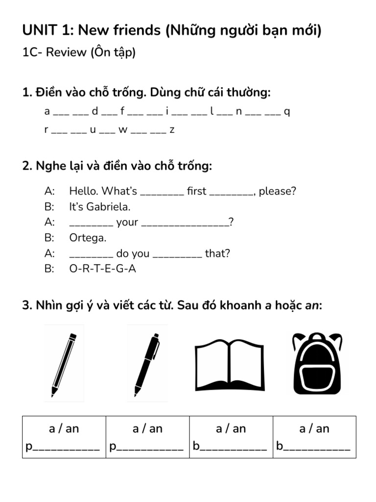 F2F UNIT1 1C Handout | PDF