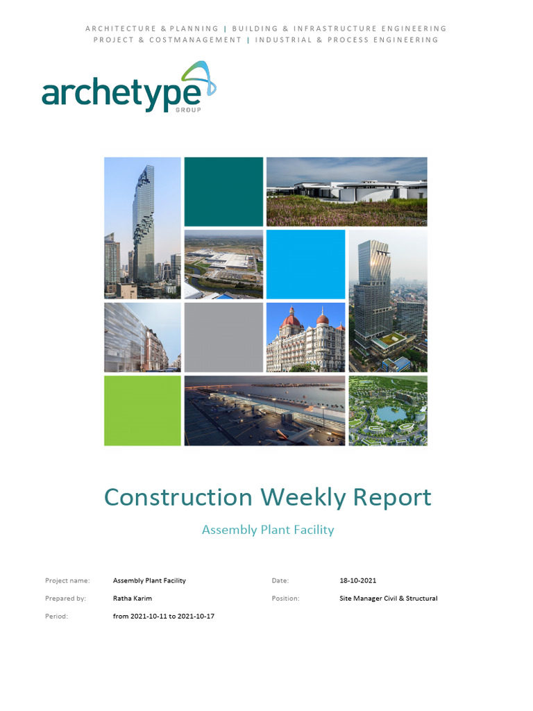 Assembly Plant Facility Weekly Report | PDF | Pipe (Fluid Conveyance) | Building Engineering