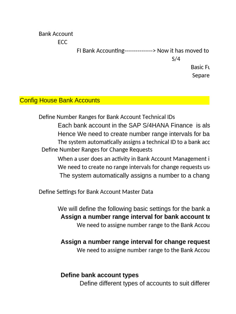 SAP S/4HANA Bank Account Management Guide | PDF | Banks | Payments