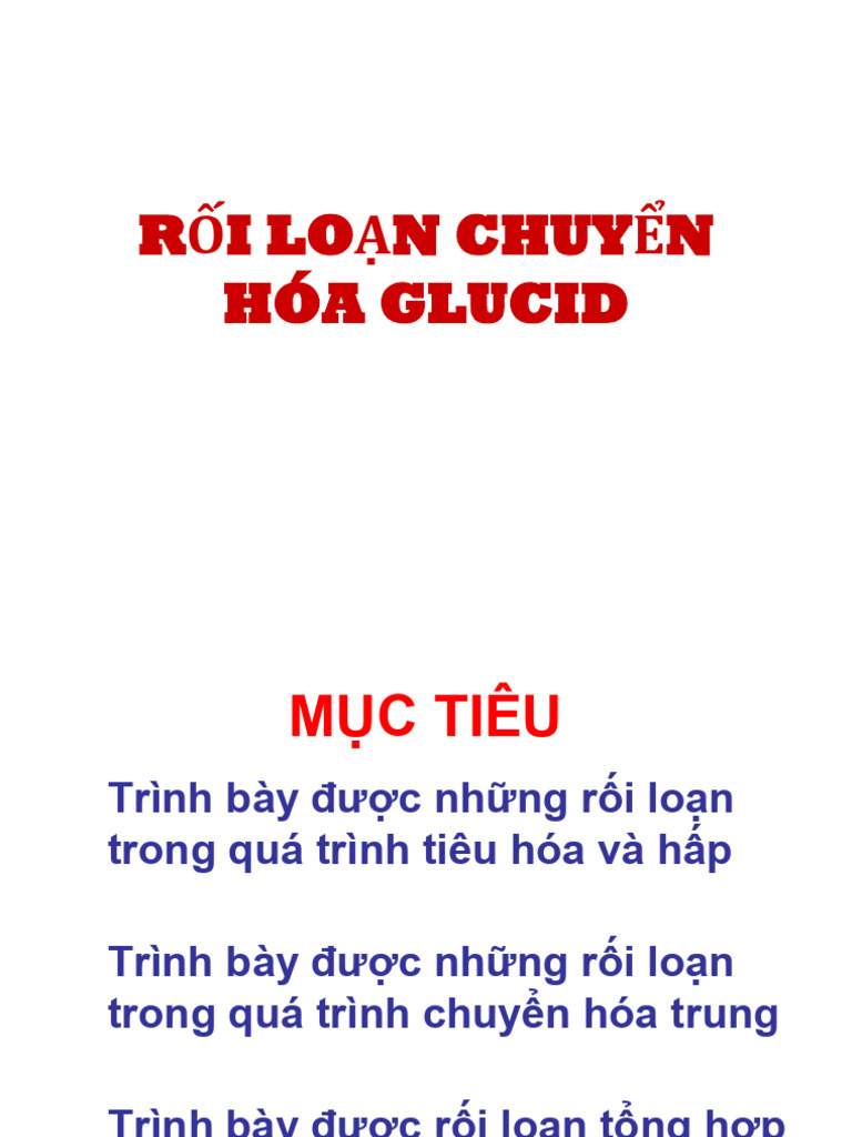 Rối Loạn Chuyển Hóa Glucid | PDF