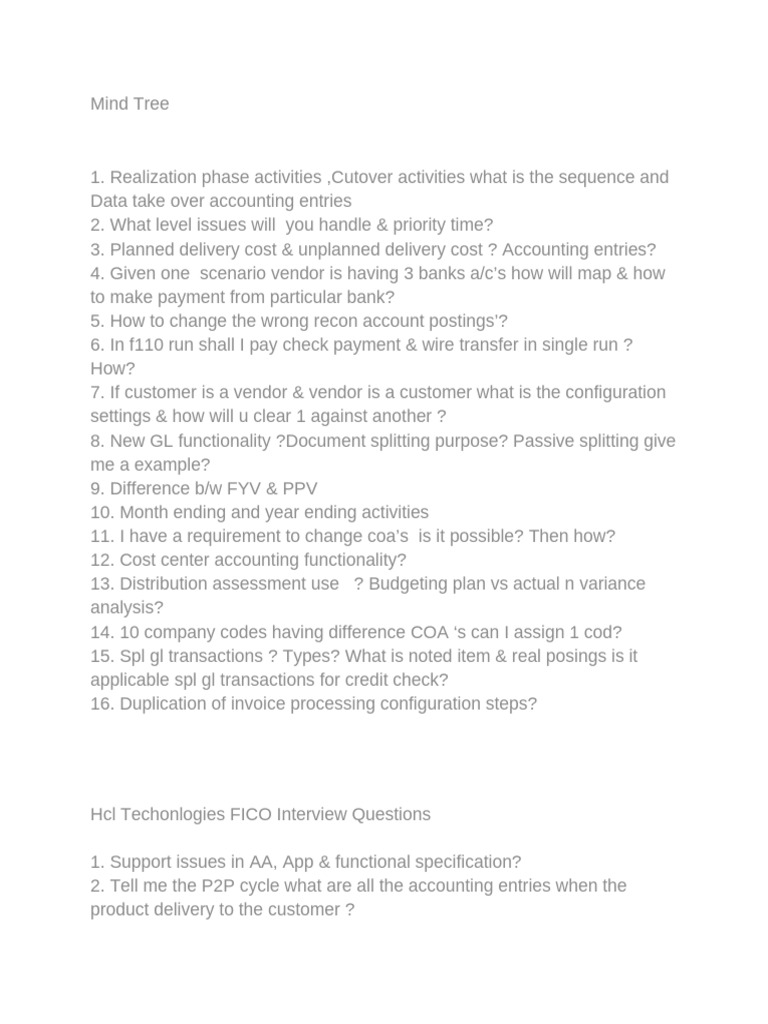 Interview Questions Pdf Payments Depreciation