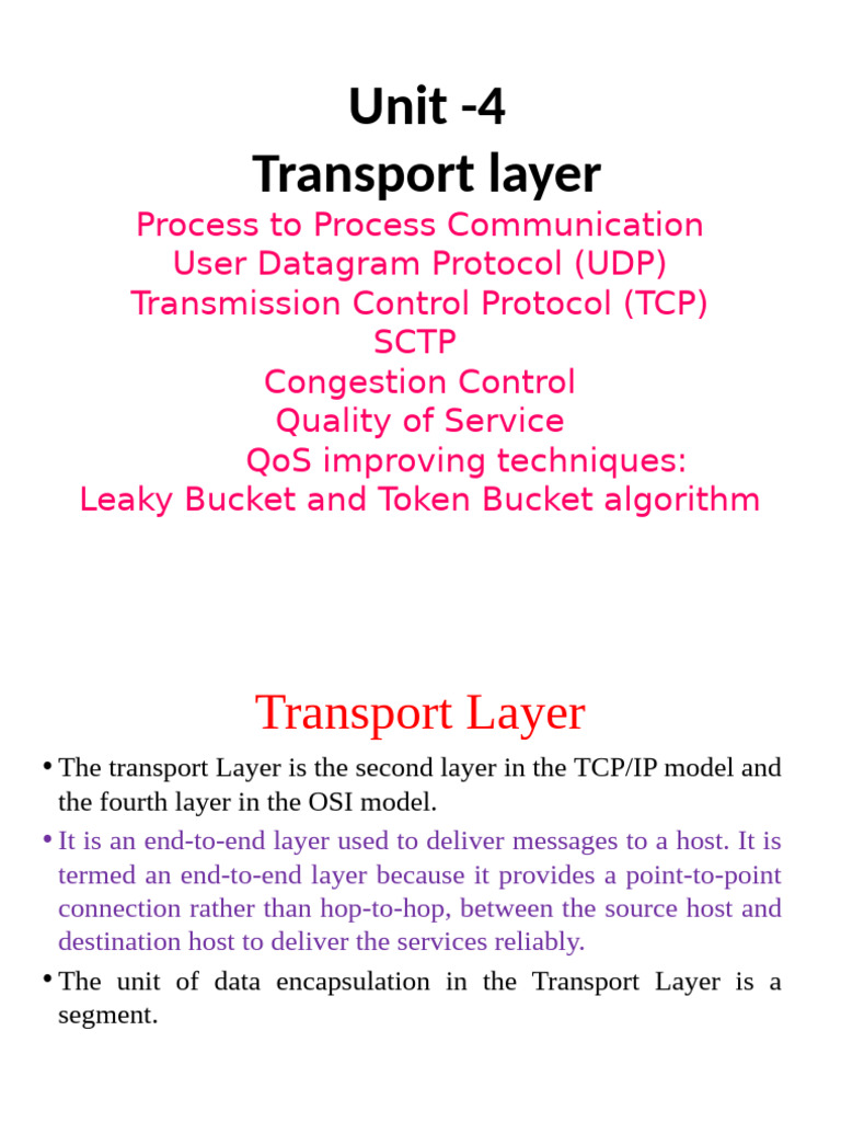 Unit - 4 | PDF | Transmission Control Protocol | Port (Computer Networking)