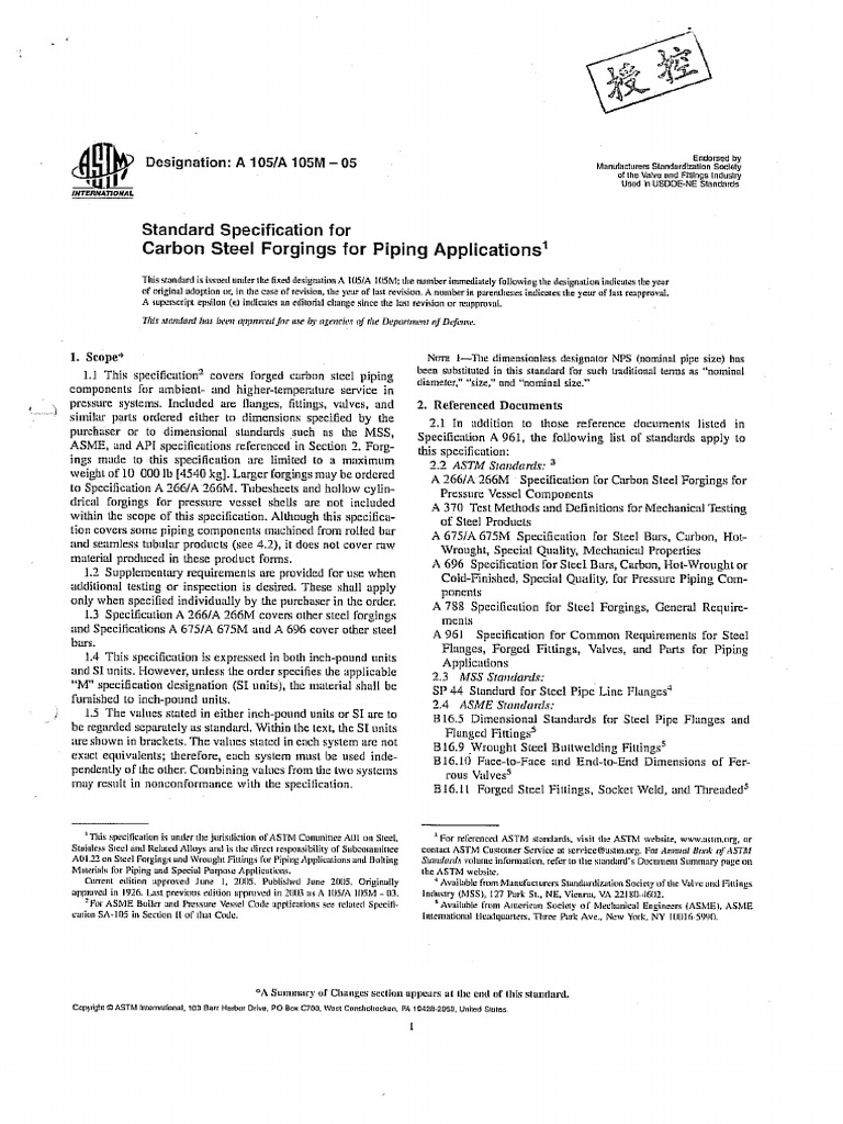 Astm A105 | PDF