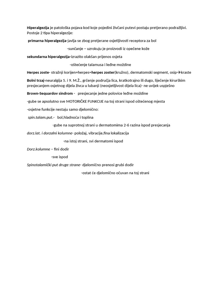 Hiperalgezija Je Patološka Pojava Kod Koje Pojedini Živčani Putevi Postaju Pretjerano ...