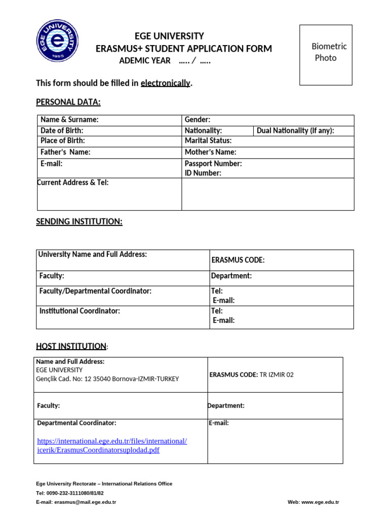App Formfor Erasmus Incoming Students | PDF | Access Control | Authentication