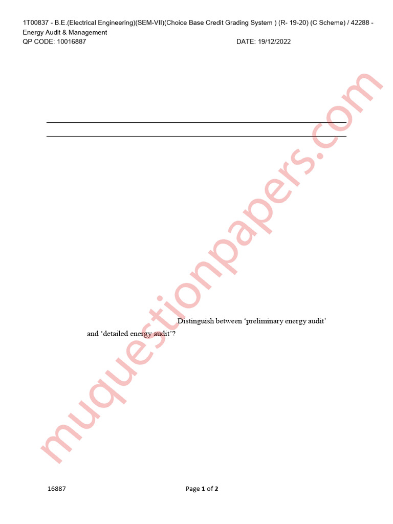 Be Electrical Engineering Semester 7 2022 December Iloc I Energy Audit ...