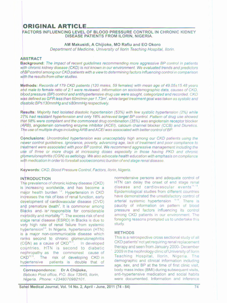 SahelMedJ14274-4406397 121423 | PDF | Chronic Kidney Disease | Hypertension