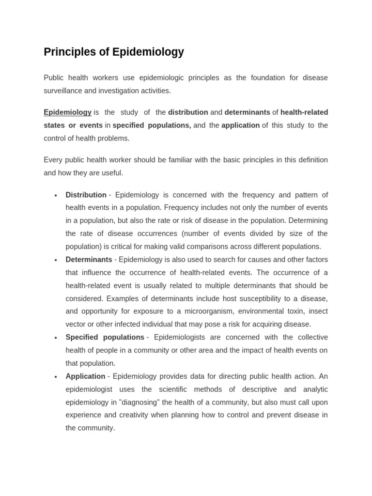 Principles of Epidemiology | PDF | Epidemiology | Infection