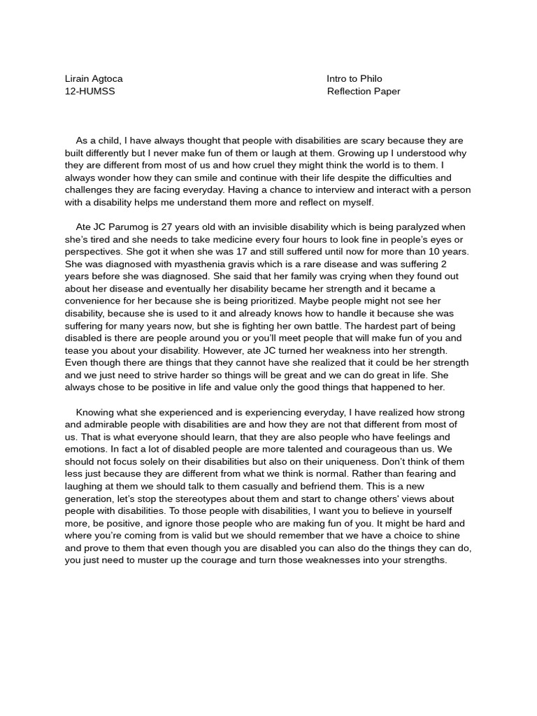 Reflection in Philo | PDF | Social Psychology | Psychology