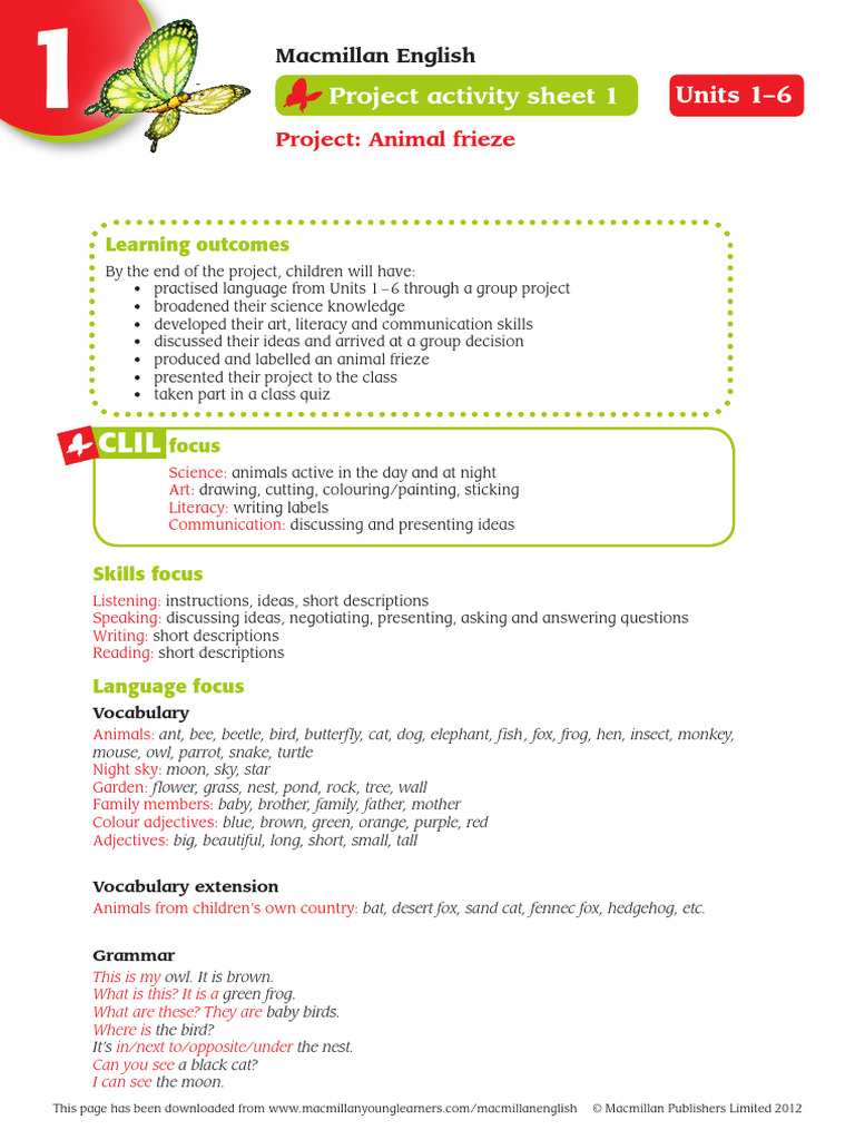 Level 1, Project Activity Sheet 1 | PDF | Learning | Human Communication