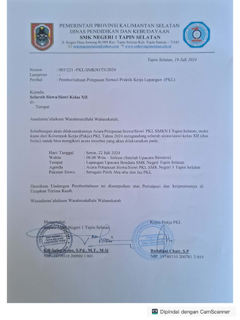 Undangan Siswa Kelas XII | PDF