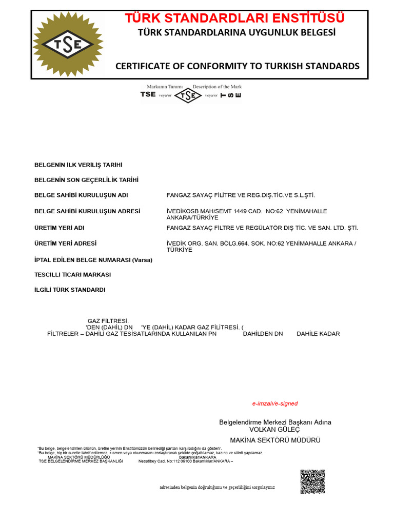 Fangaz FİLTRE - TSE 24.09.2022 | PDF