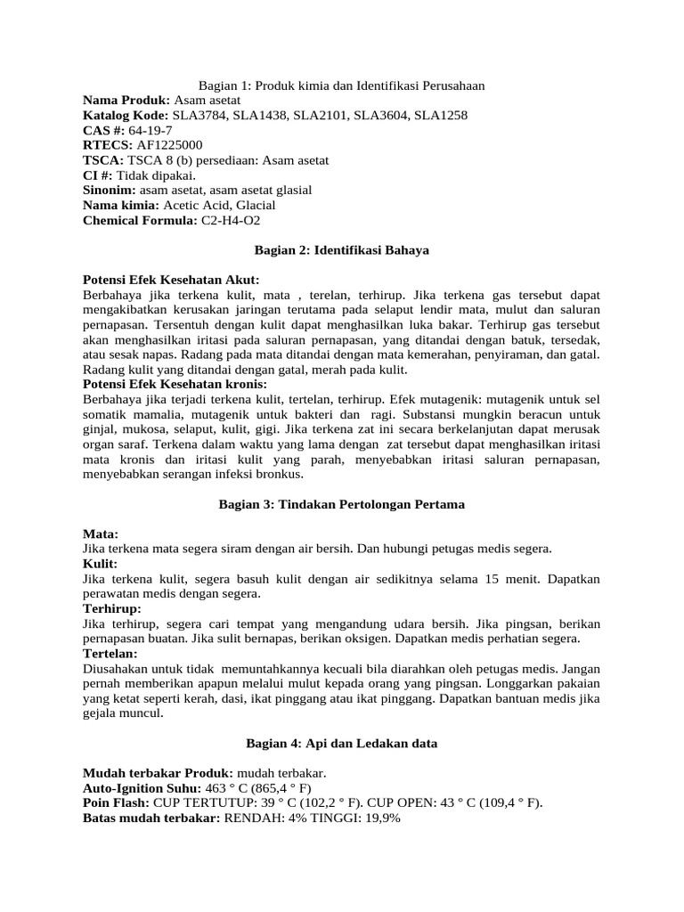 Asam Asetat | PDF