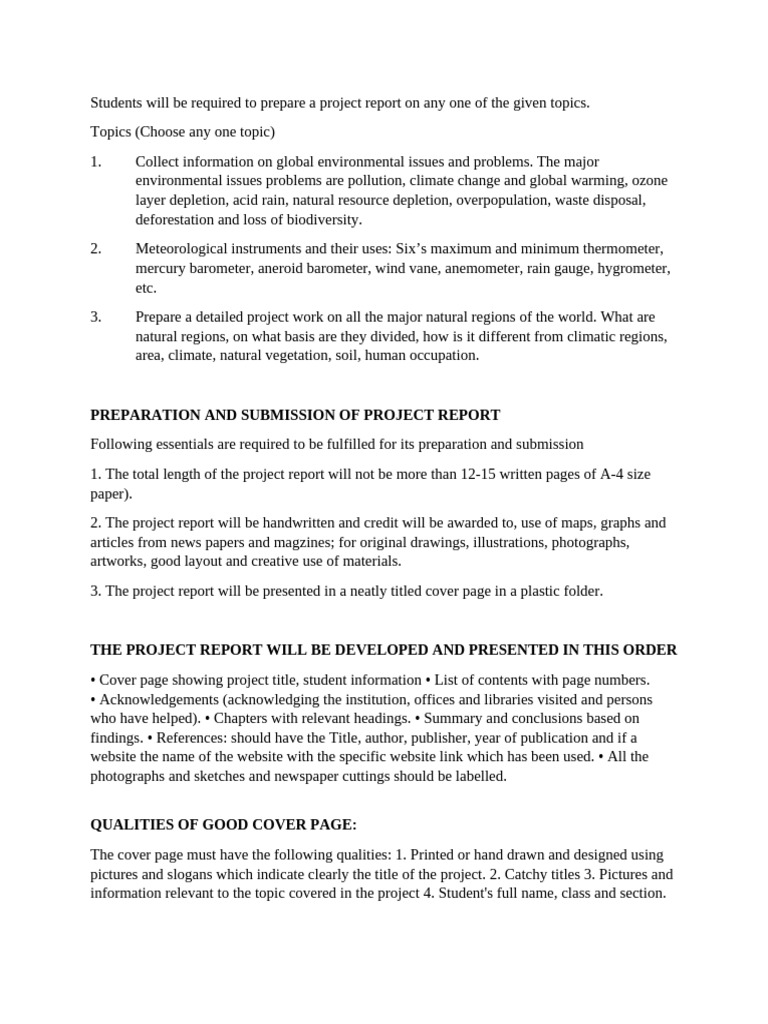 IX GeographyProject | PDF