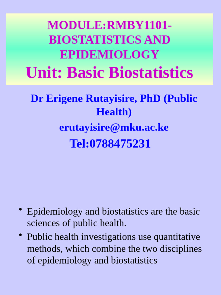 Introduction To Biostatistics | PDF | Statistics | Observational Error