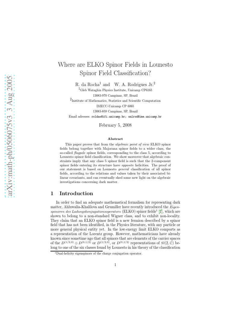 R. Da Rocha and W. A. Rodrigues JR - Where Are ELKO Spinor Fields in ...