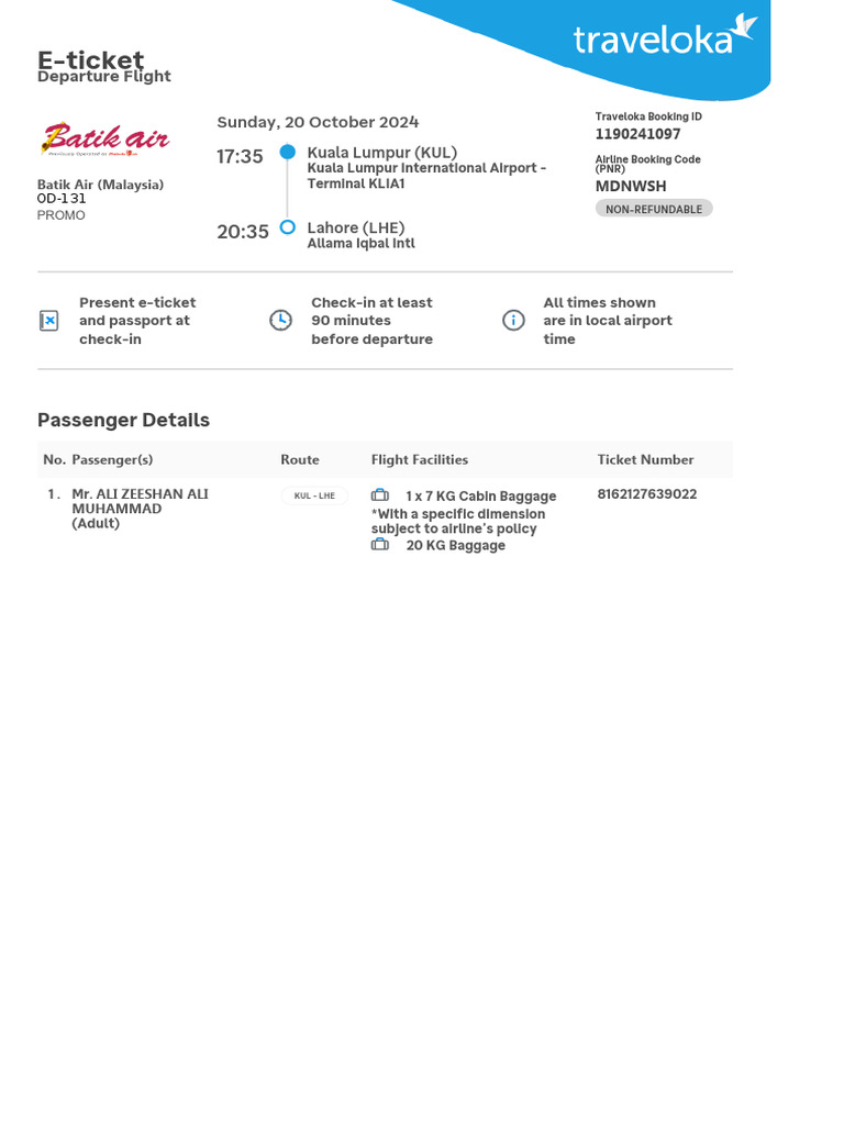 WAQAR HANIF-KUL-MDNWSH-LHE-FLIGHT_ORIGINATING | PDF | Aviation | Transport