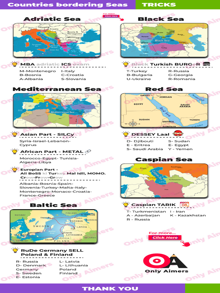 Countries Bordering Seas With Tricks by Onlyaimers | PDF