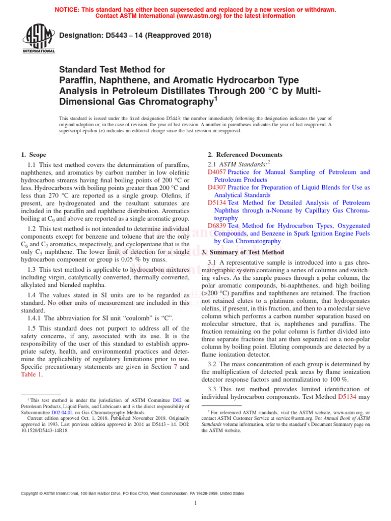 ASTM-D5443-14-2018 - Test For Composit and Non-Composite Hydrocarbon ...