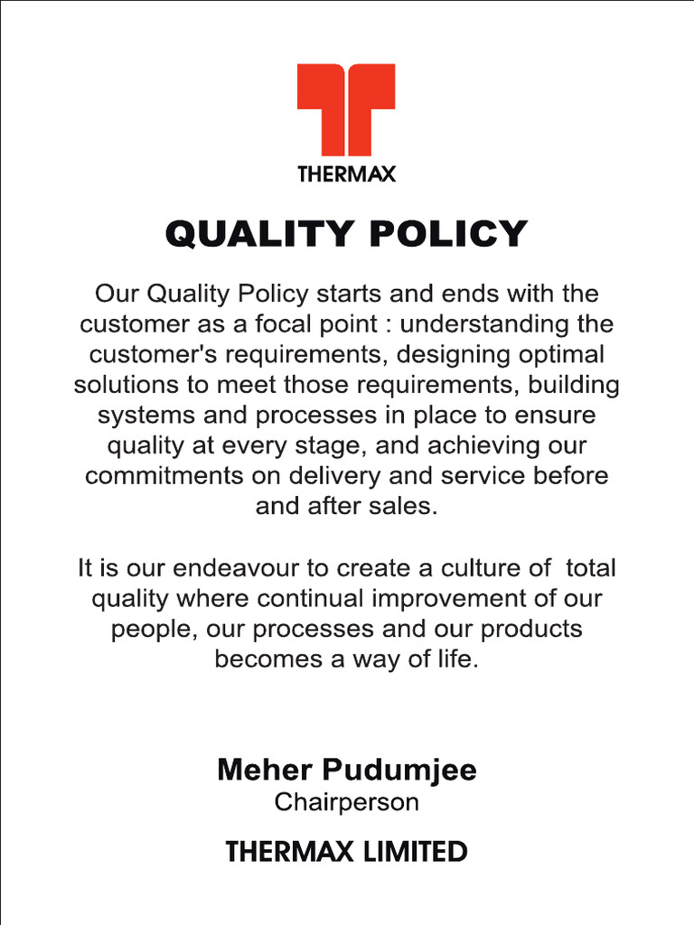 Quality Policy | PDF