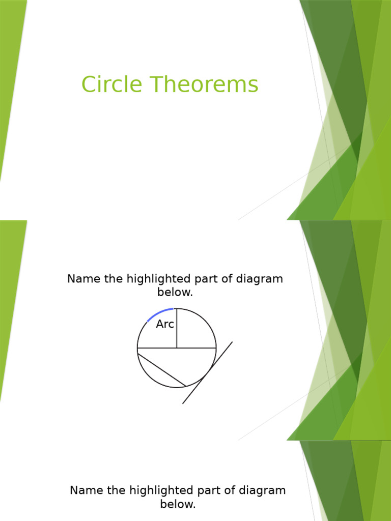 Circle Theorems Part 1 | PDF | Perpendicular | Triangle