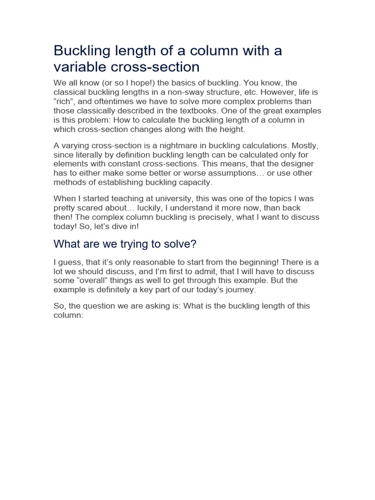 Calculating Buckling Length in Variable Columns | PDF | Buckling ...