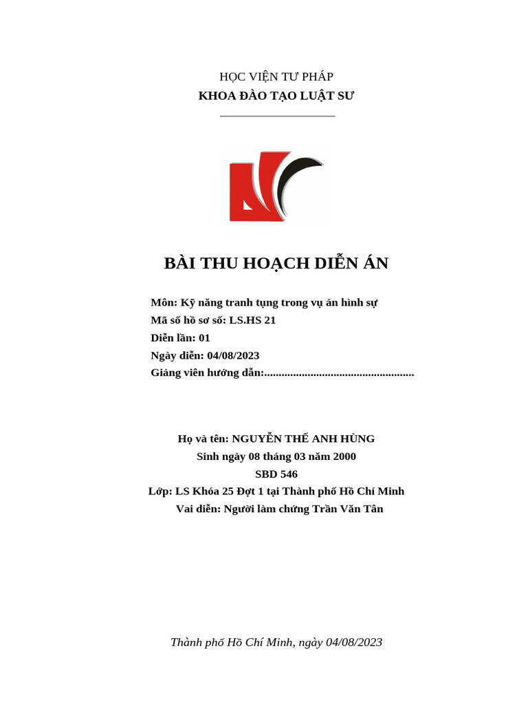 Bài Thu Ho CH H Sơ HS 21 | PDF