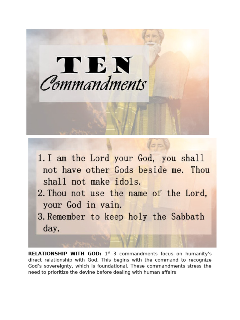 10 Commandments Handout | PDF