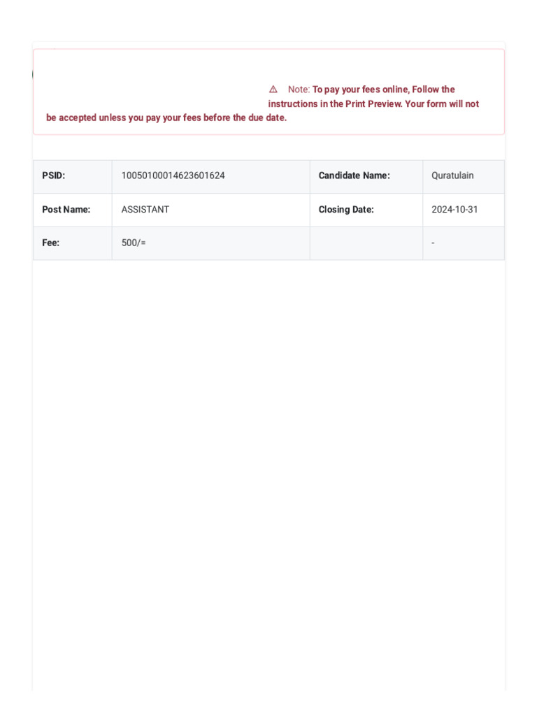 SPSC Online Payment Instructions | PDF