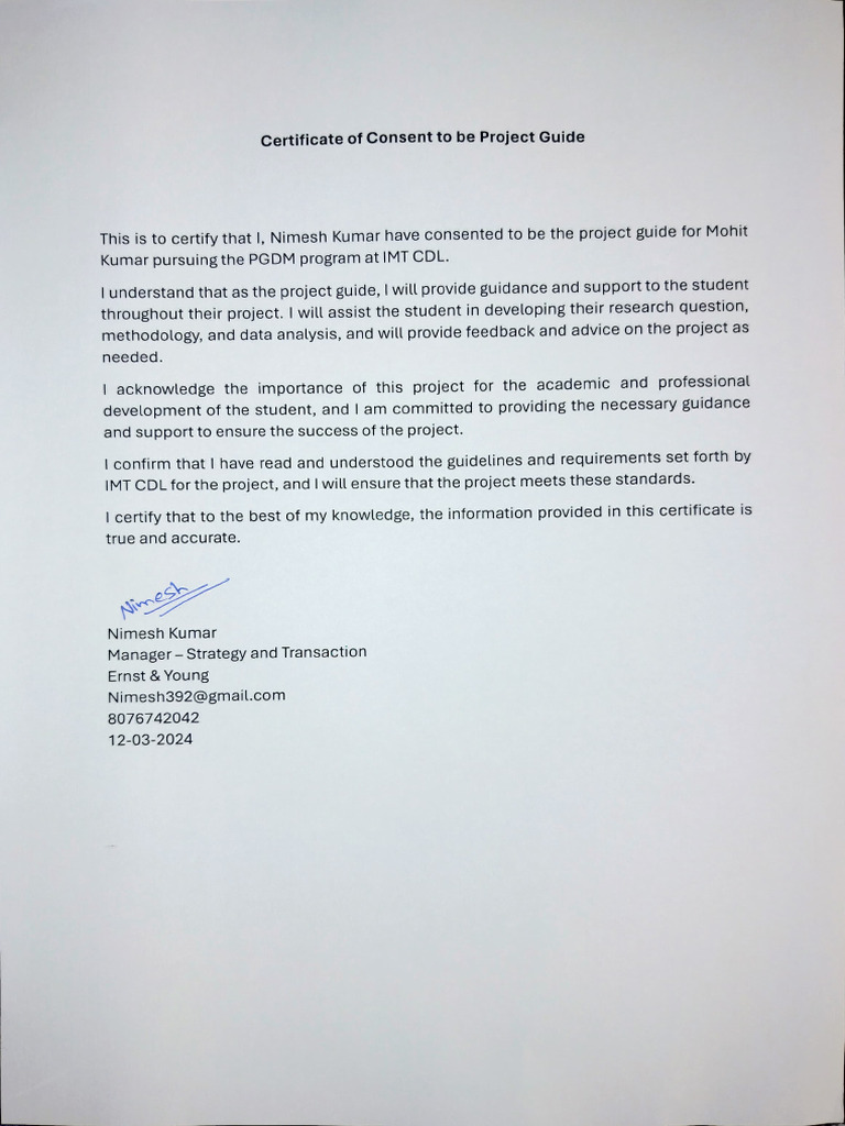 Consent Form1 | PDF | Career & Growth | Business