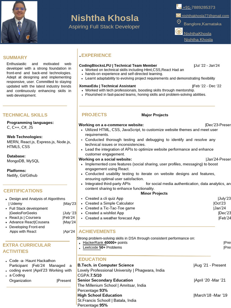 Resume B1 | PDF | Computing | Software Engineering