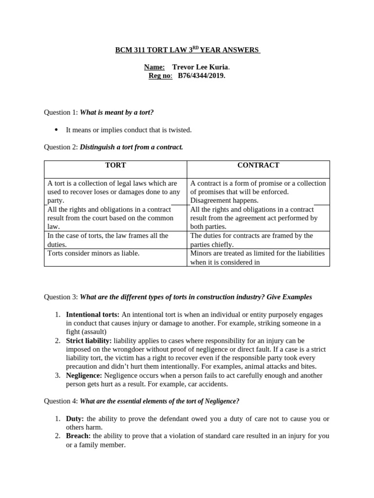Understanding Tort Law in Construction | PDF | Tort | Negligence