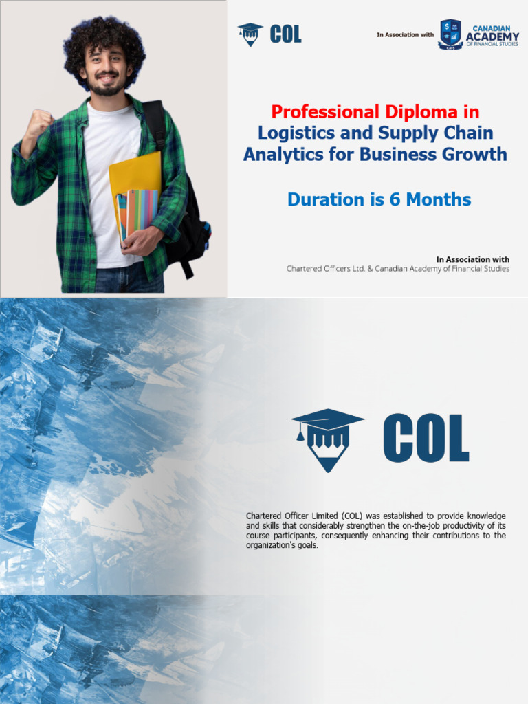 Professional Diploma in Logistics and Supply Chain Analytics For ... Professional Diploma in Logistics and Supply Chain Analytics For ...