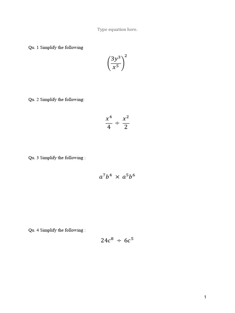 Simplifying Algebraic Expressions | PDF