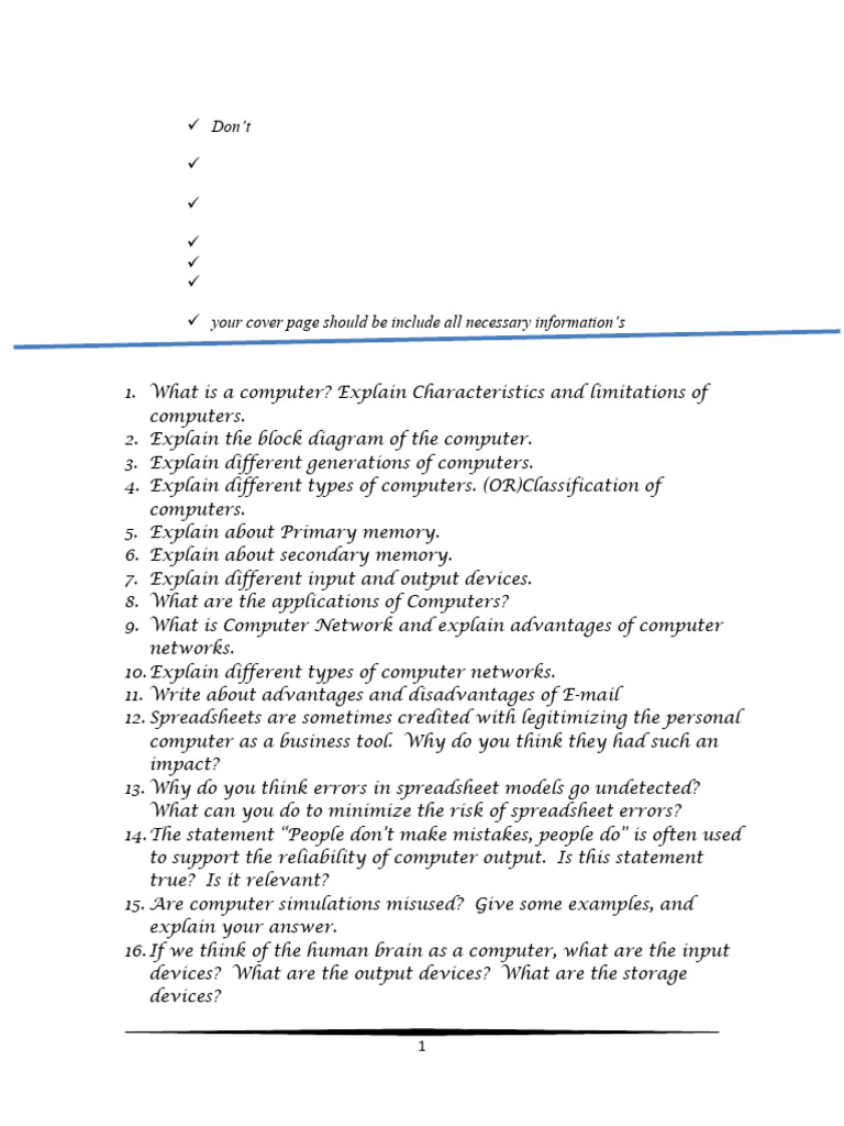 Computer Applications Assignment Guide | PDF | Computer Data Storage | Input/Output