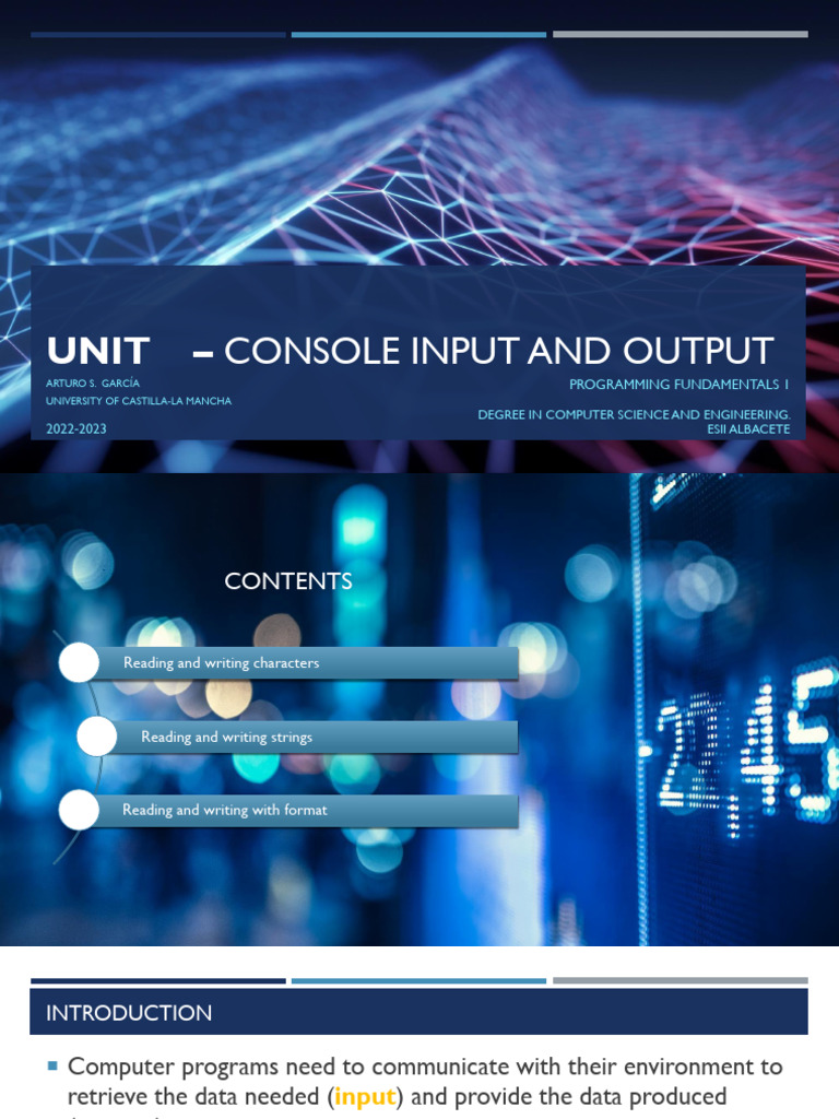 03 - Unit 3. Console Input and Output | PDF | Integer (Computer Science) | Computing
