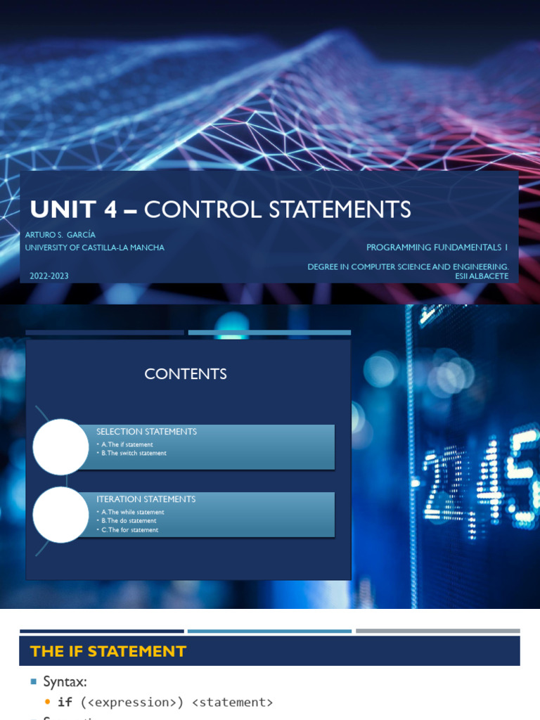 04 - Unit 4. Control Statements | PDF | Control Flow | Software Development