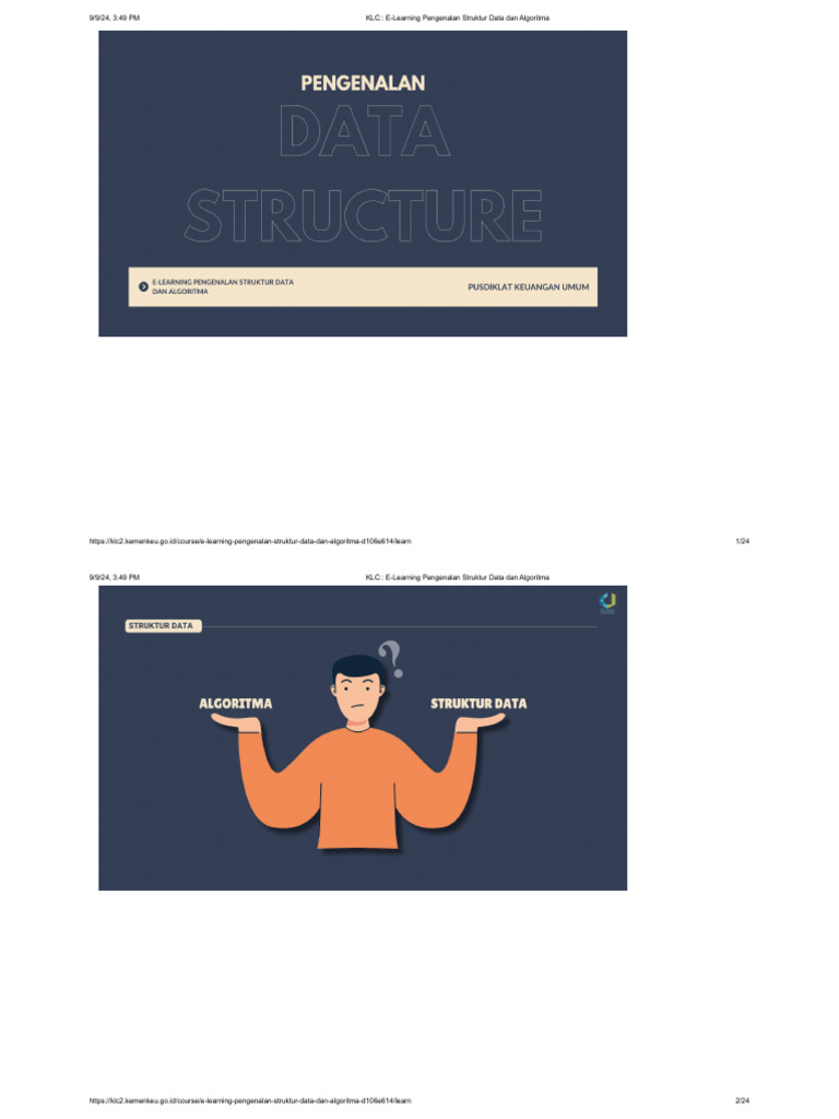 KLC - E-Learning Pengenalan Struktur Data Dan Algoritma | PDF | Computers