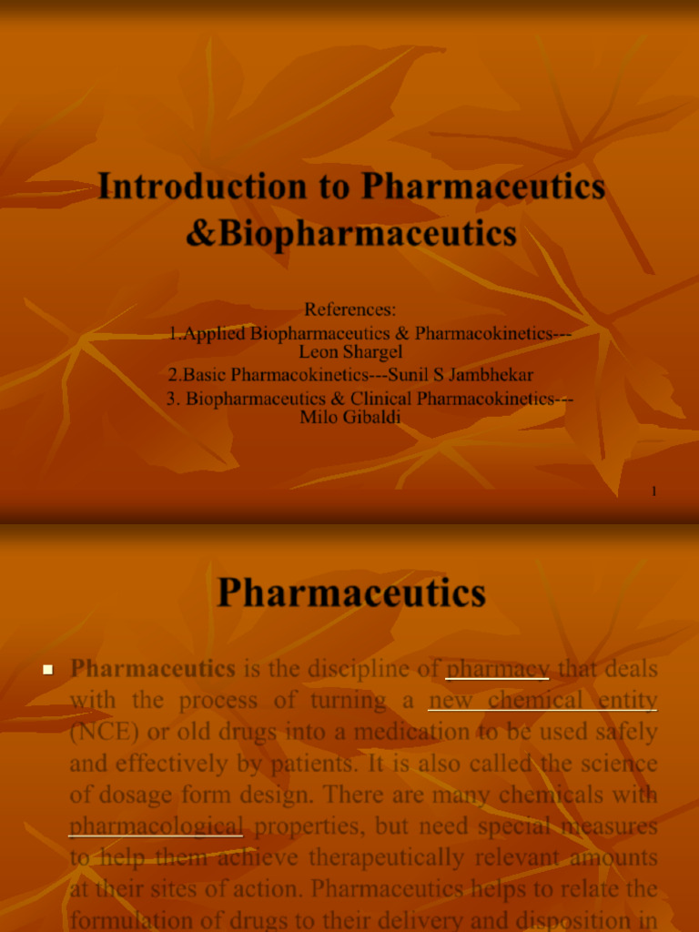Introduction To Biopharmaceutics | PDF | Pharmacokinetics | Pharmacology