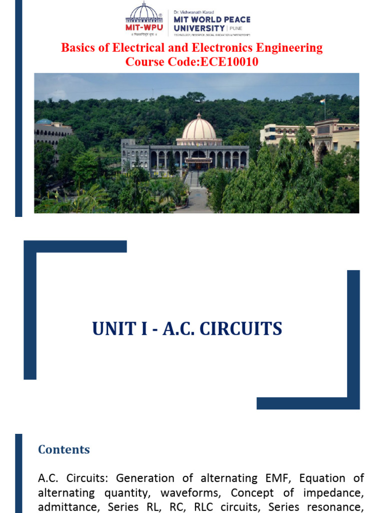 Unit - 1 - AC Circuits - F | PDF | Transformer | Inductance