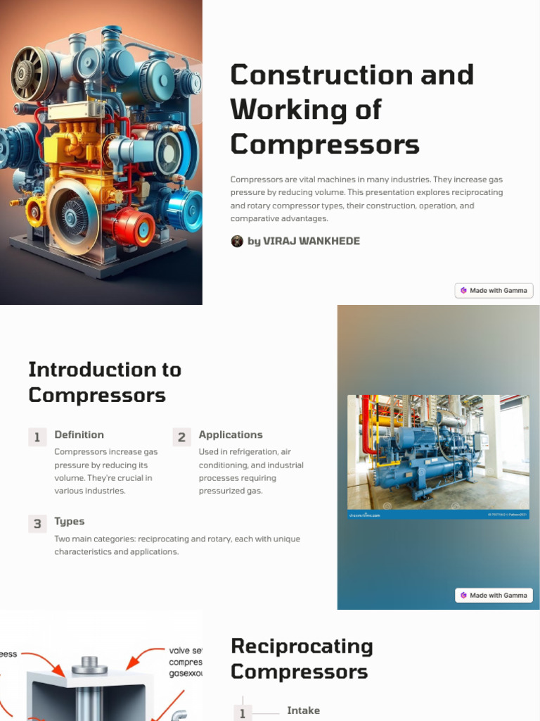 Construction and Working of Compressors | PDF | Engine Technology ...