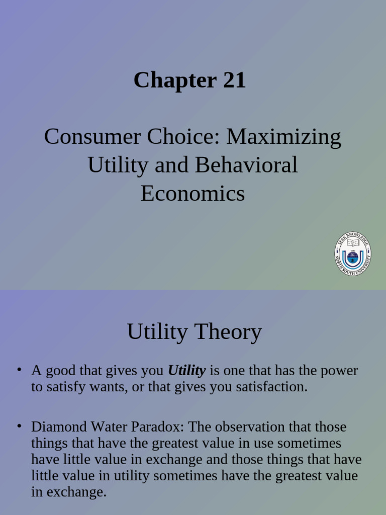 Consumer Choice | PDF | Utility | Marginal Utility