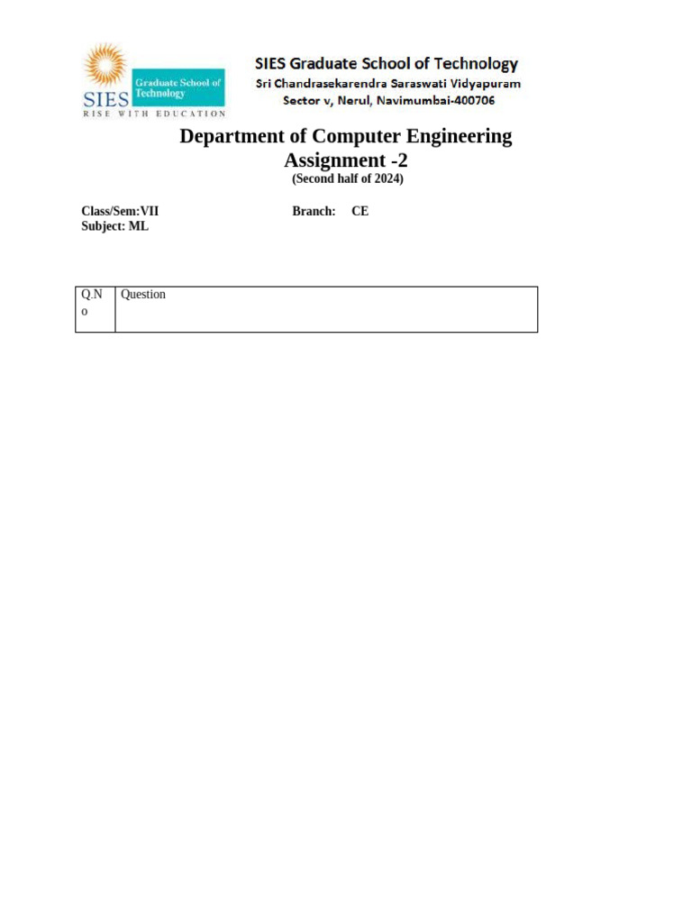 Sem 7 ML Assignment2 | PDF | Technology & Engineering