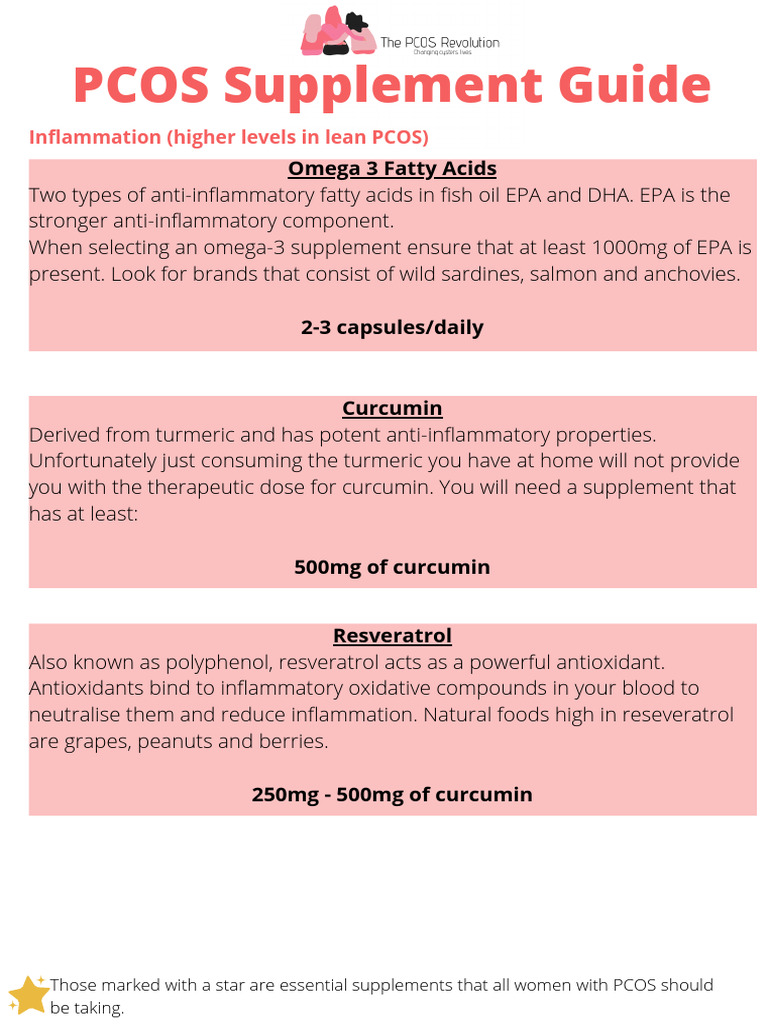 PCOS-Supplement-Guide | PDF | Polycystic Ovary Syndrome | Omega 3 Fatty ...