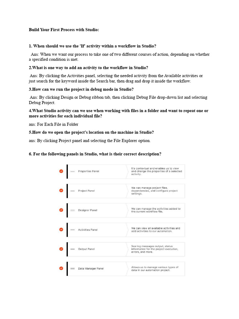 2nd Course Build Your First Process With Studio Ans | PDF
