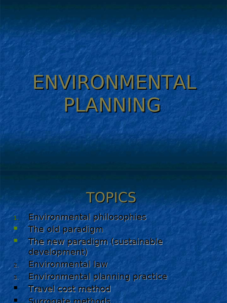 Week 6 Environmental Planning-Sunum | PDF | Valuation (Finance ...