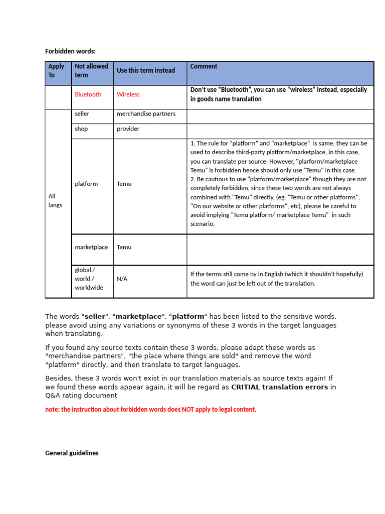 Temu Instructions | PDF