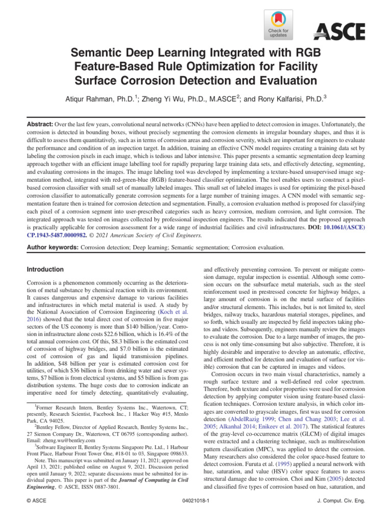 Semantic Deep Learning Integrated With RGB Feature-Based Rule Optimization For Facility Surface ...