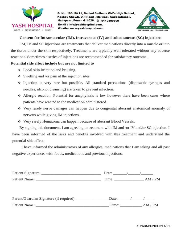Consent For Im Inj | PDF | Science & Mathematics